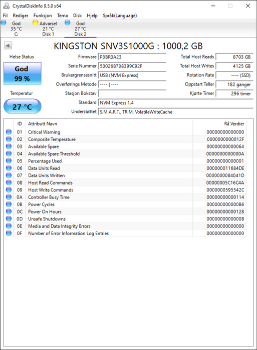 SNV3S/1000G Kingston 1000GB PCI Express NVMe 4.0 x4 M.2 2280 — Rebuild IT
