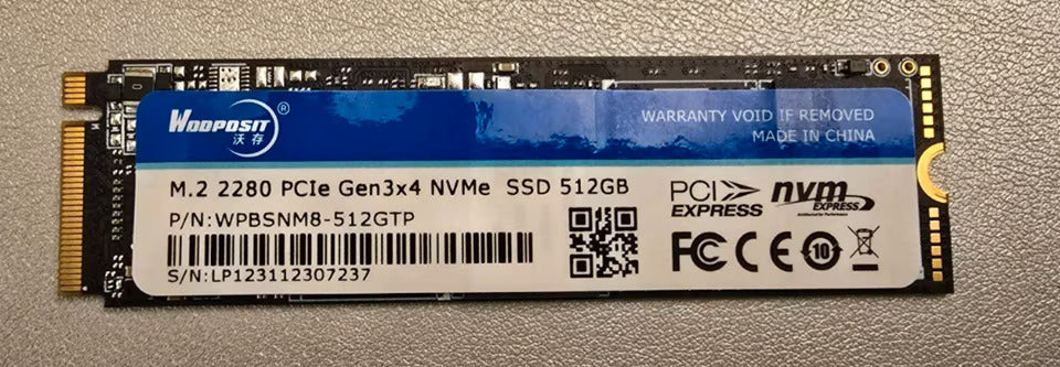 WPBSNM8-512GTP Wodposit 512GB PCI Express 3.0 NVMe M.2 2280 — Rebuild IT