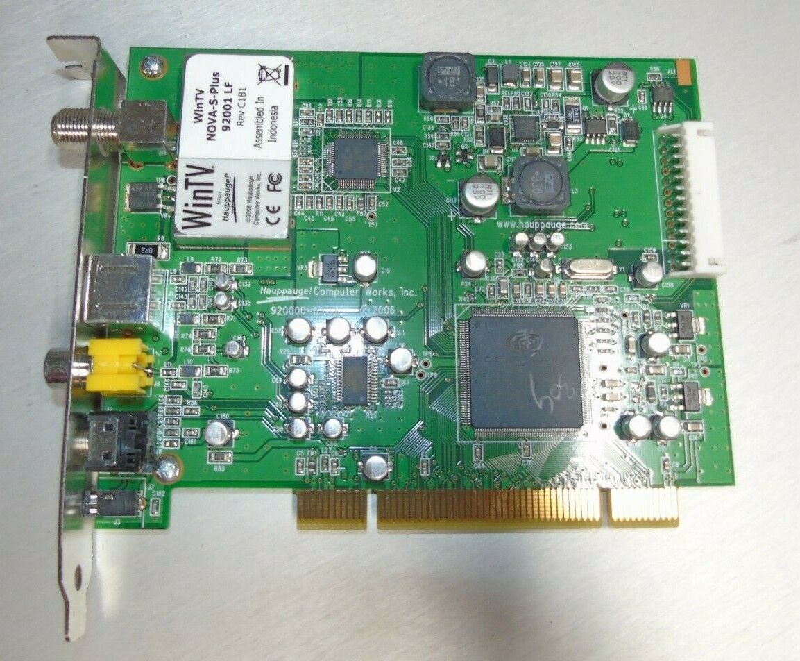 WinTV Nova S Plus 92001 LF Rev C1B1 PCI TV Card — Rebuild IT